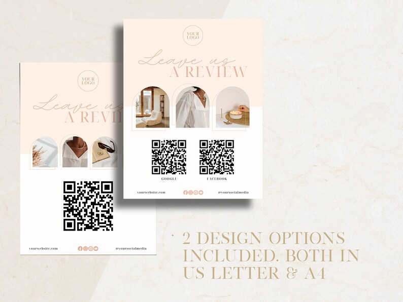 Review Sign Template With QR Code Editable in Canva Customer / Client ...