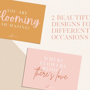 Message Card Canva Template Bundle for Florists | Printable Gift Card ...