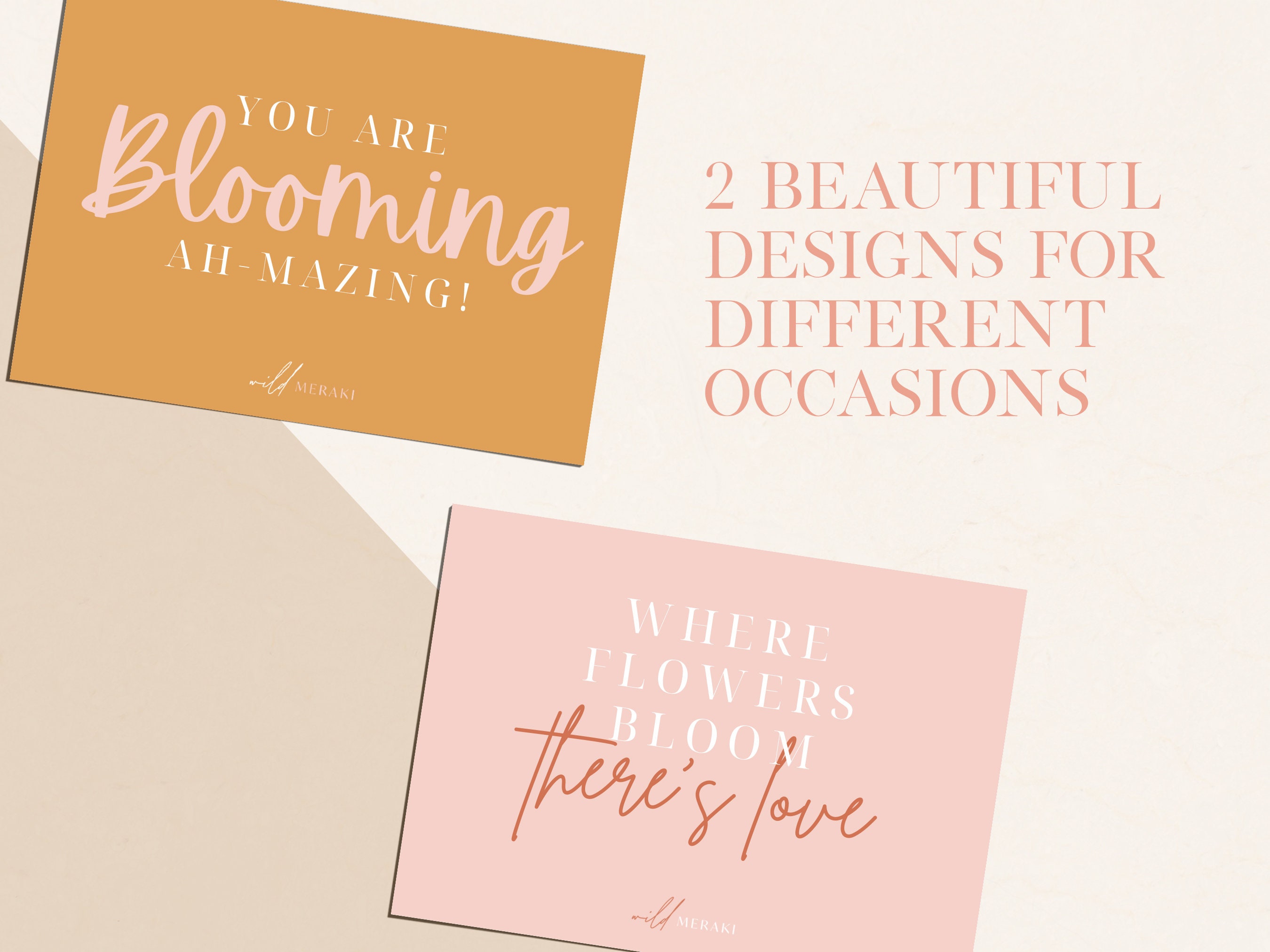 Message Card Canva Template Bundle for Florists | Printable Gift Card ...