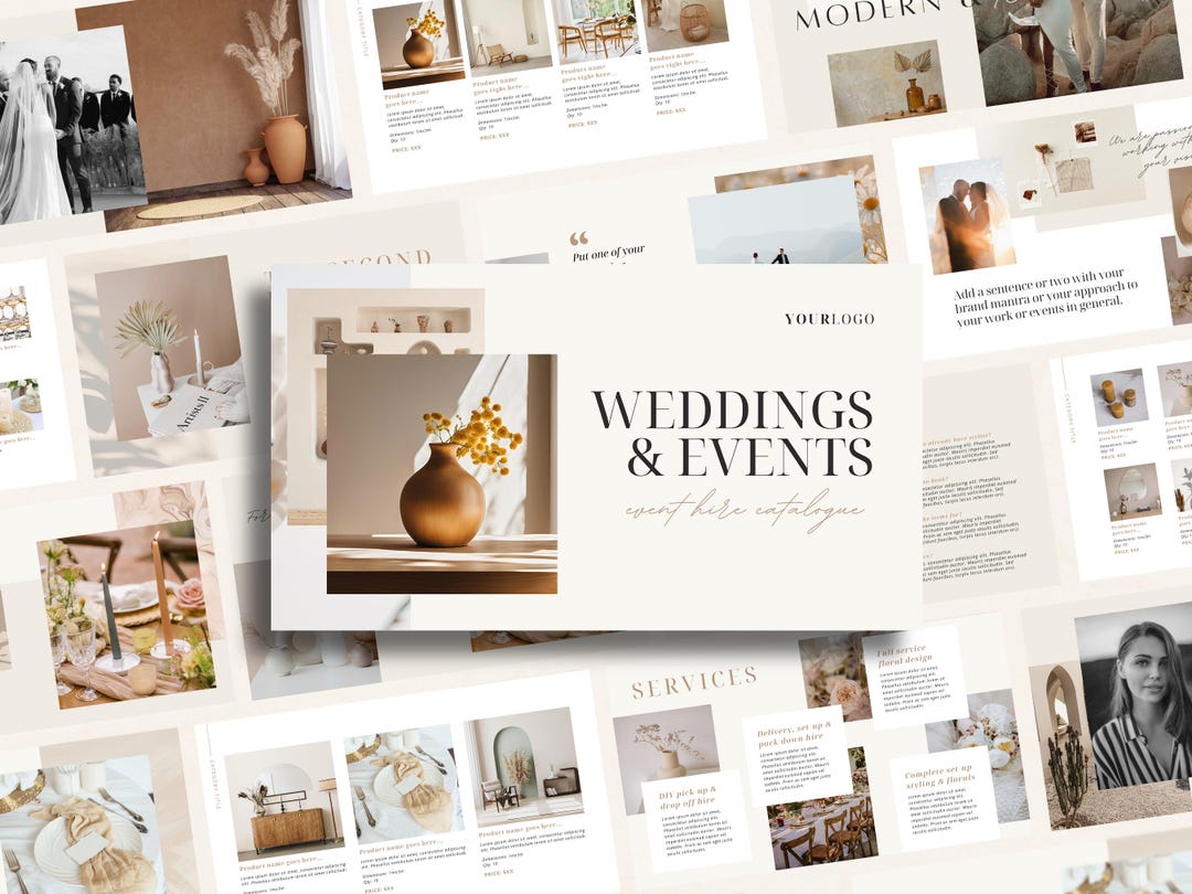 Event Hire Catalogue Canva Template | Luxury Wedding Furniture Guide ...