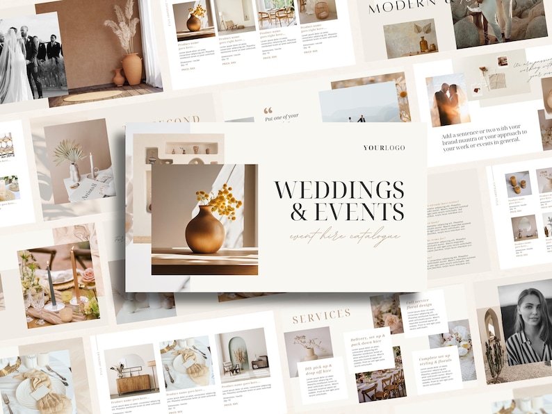 Event Hire Catalogue Canva Template Luxury Wedding Furniture Guide ...