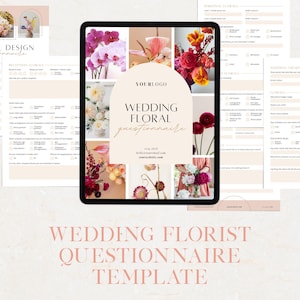 Wedding Florist Questionnaire Template | Luxe 6 Page Client Intake Form ...