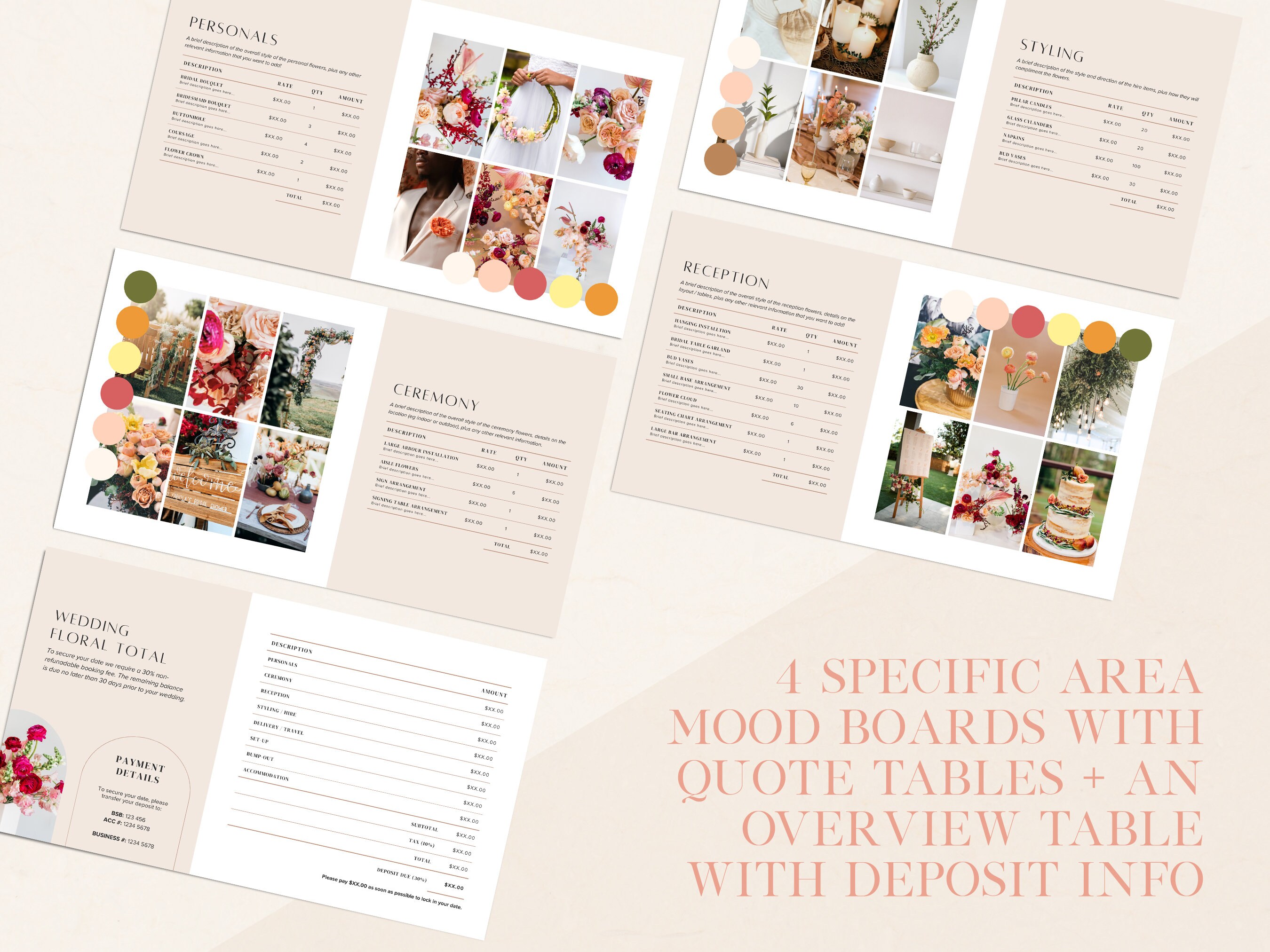 Florist Proposal, Quote & Contract Template All-in-one Client Wedding ...