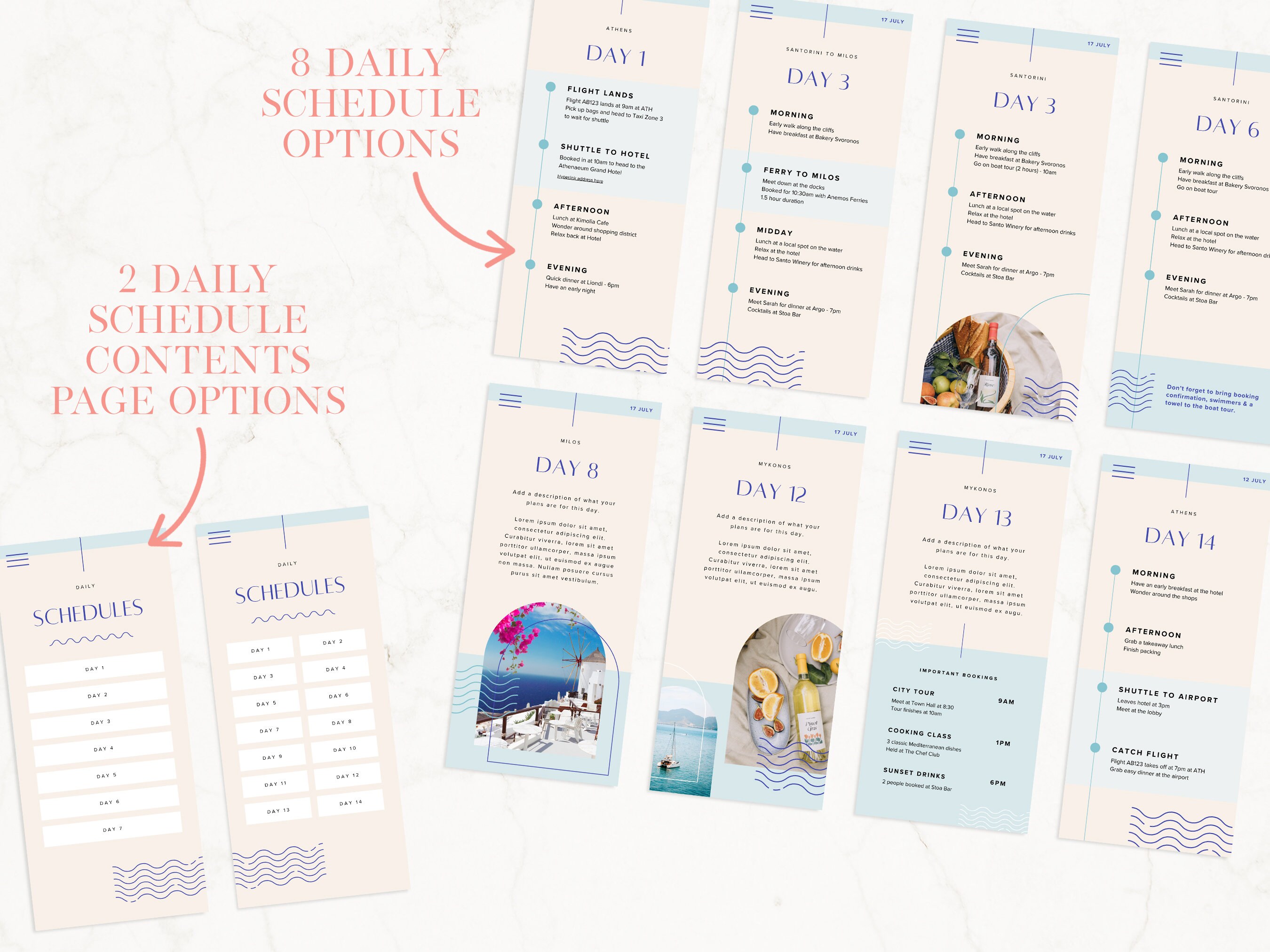 Travel Itinerary Canva Template for Mobile | Editable Vacation and ...