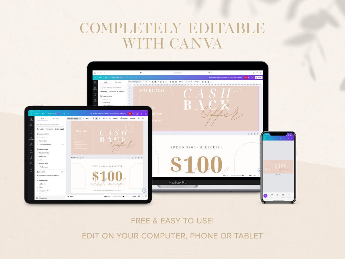 Cash Back Voucher Template | Editable Canva Business Promotion ...