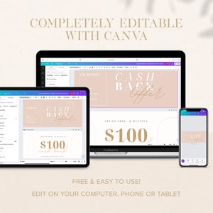 Cash Back Voucher Template | Editable Canva Business Promotion ...