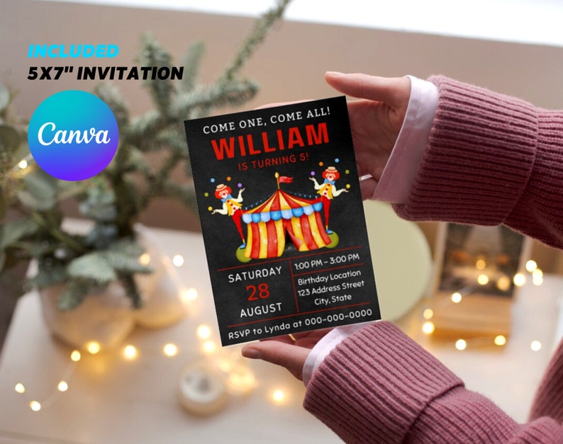 Carnival Birthday Invitation Printable Template Circus Birthday Invite ...
