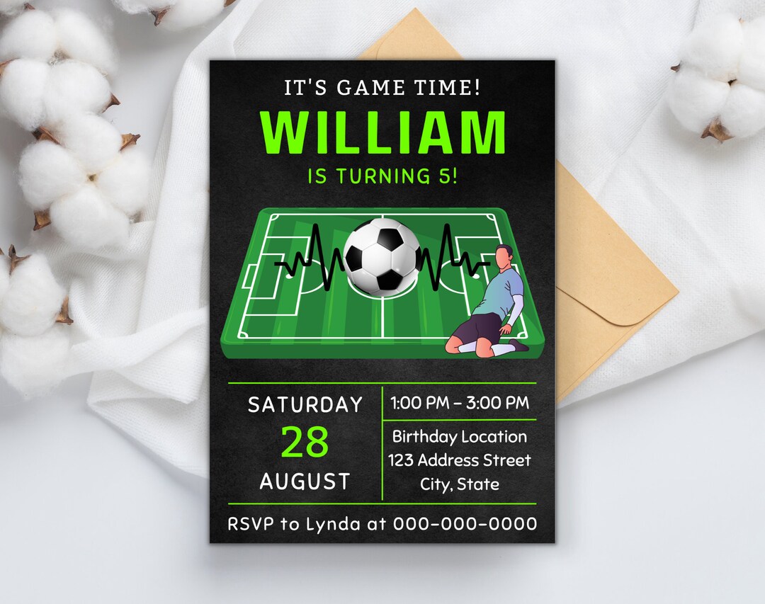 Soccer Birthday Invitation Template Printable Template Soccer Birthday ...
