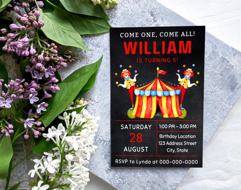 Carnival Birthday Invitation Printable Template Circus Birthday Invite ...