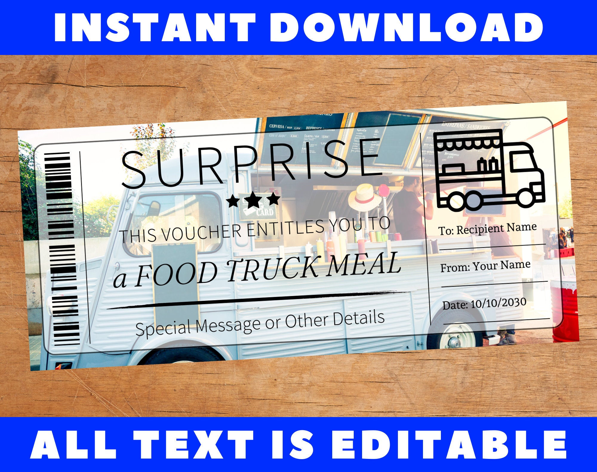 Surprise Food Truck Meal Gift Ticket, Surprise Food Truck Meal ...