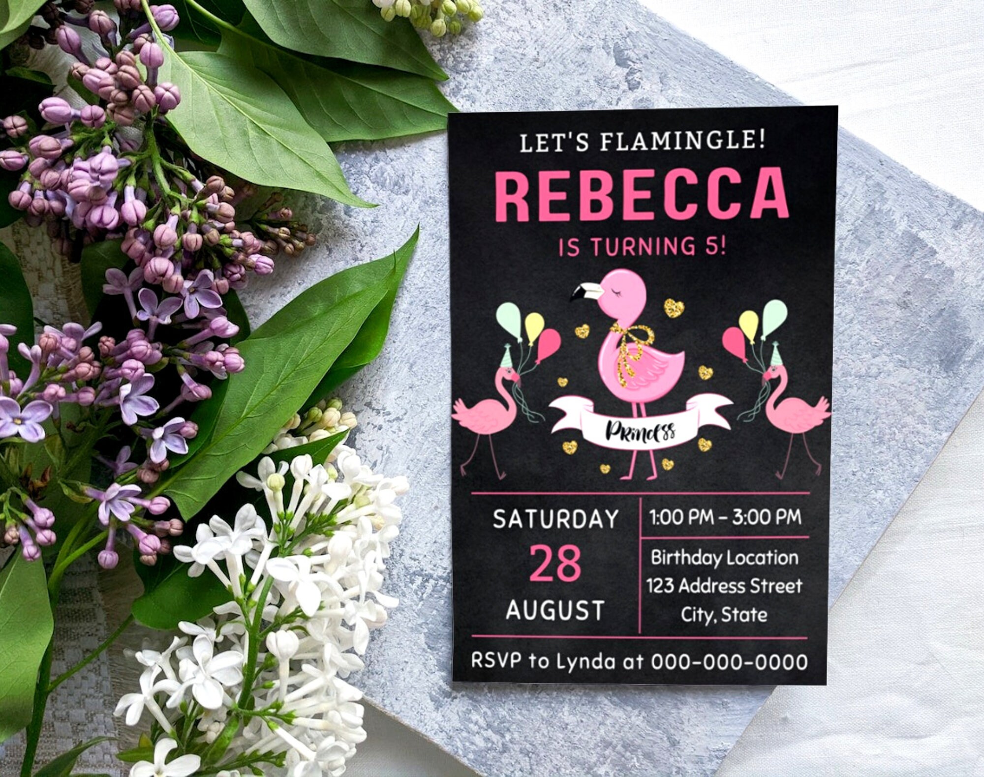 Flamingo Birthday Invitation Printable Template Flamingle Birthday ...