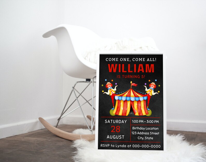 Carnival Birthday Invitation Printable Template Circus Birthday Invite ...