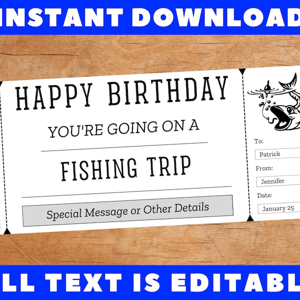 Printable Fishing Gift Certificates - Etsy