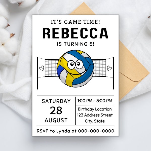 Volleyball Party Invitation - Etsy