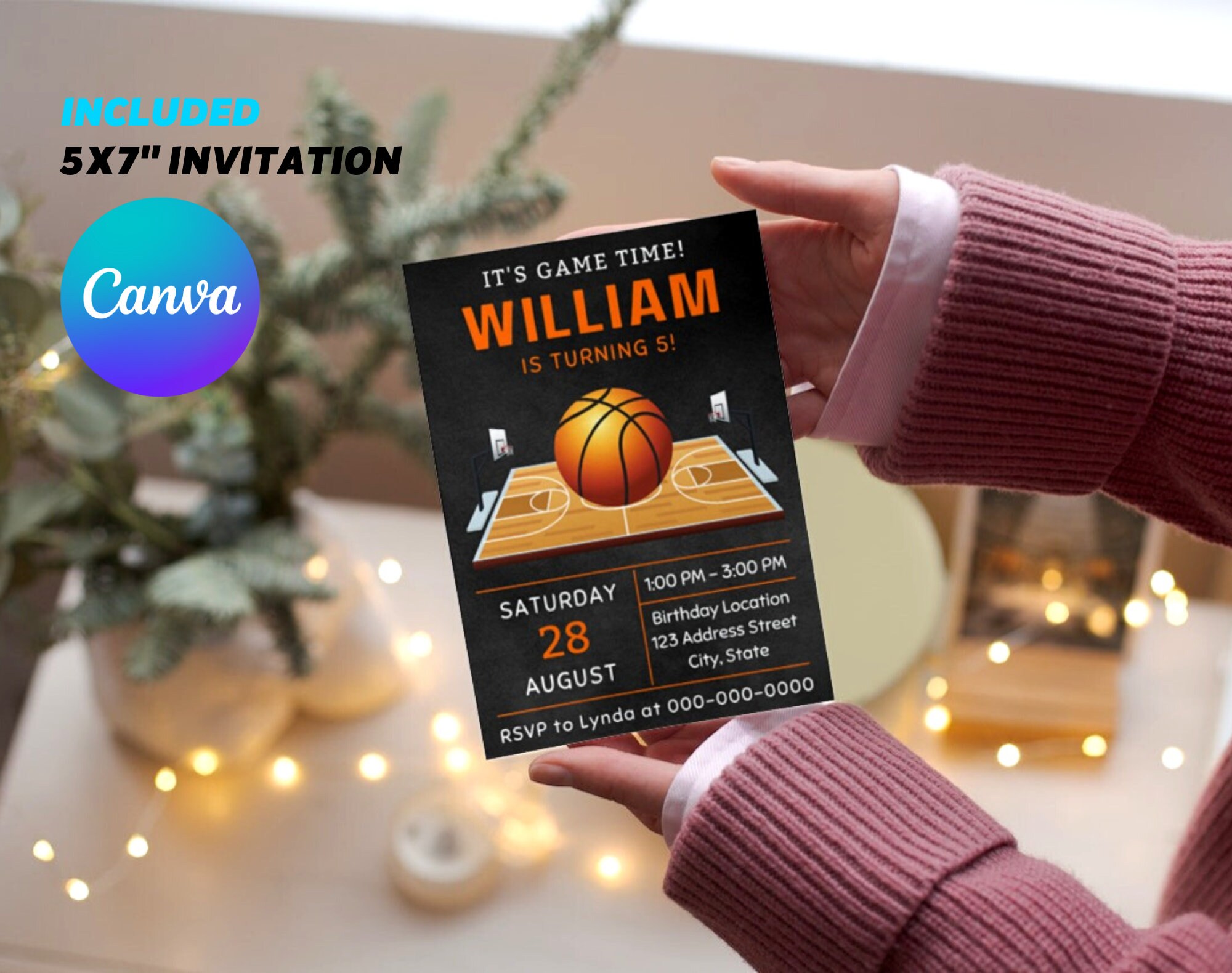 Basketball Birthday Invitation Printable Template Basketball Birthday ...