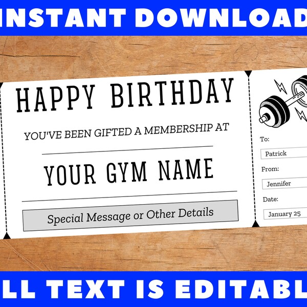 Gym Gift Certificate Template - 60+ Gift Ideas for 2024