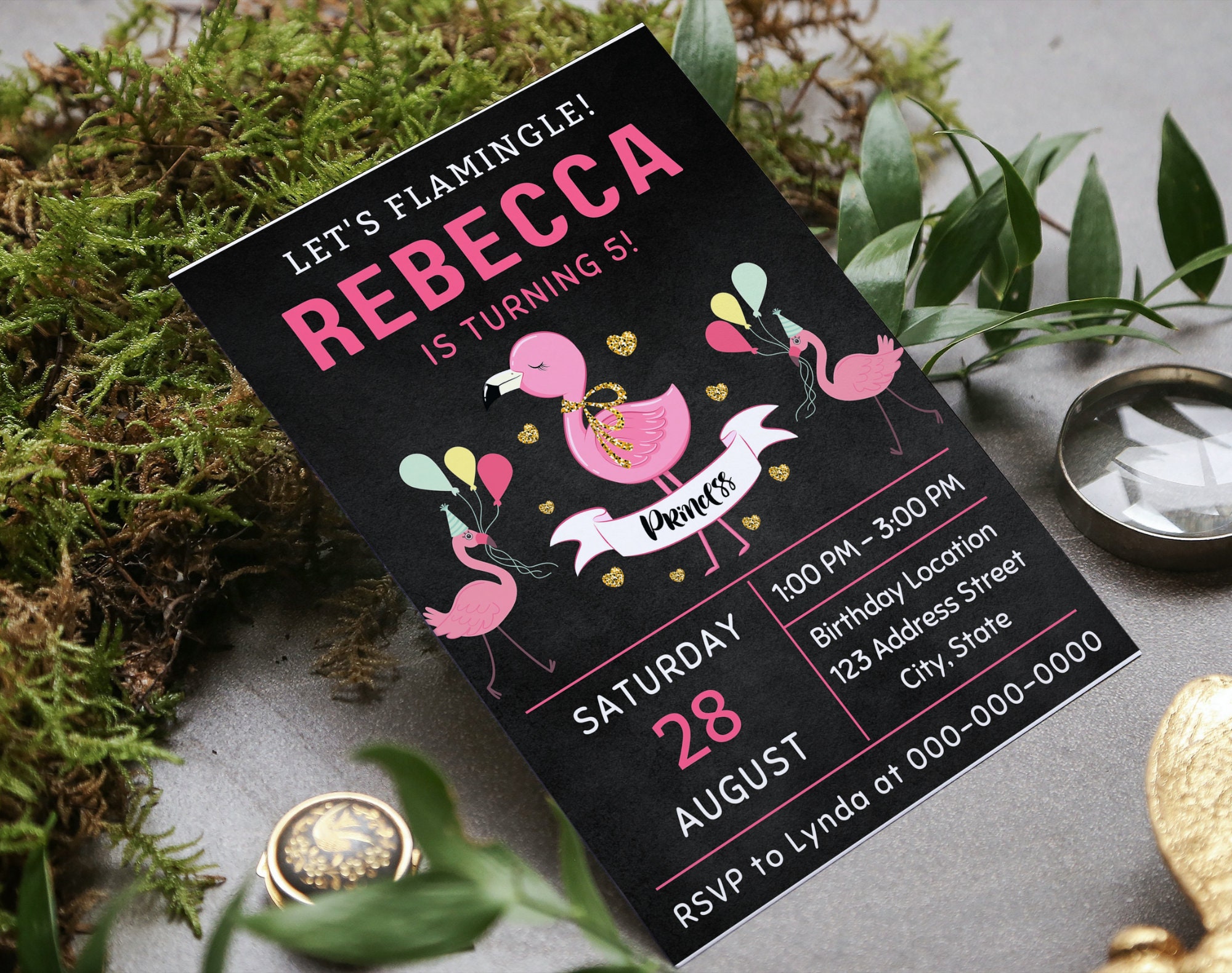 Flamingo Birthday Invitation Printable Template Flamingle Birthday ...