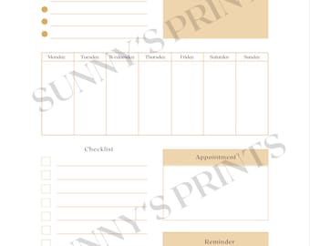 Green Weekly Planner Template - Etsy
