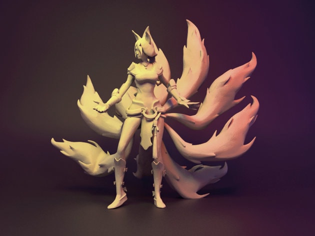 League of Legends Foxfire Ahri Figure,3d Digital Printing STL File for 3D Printers, Movie ...