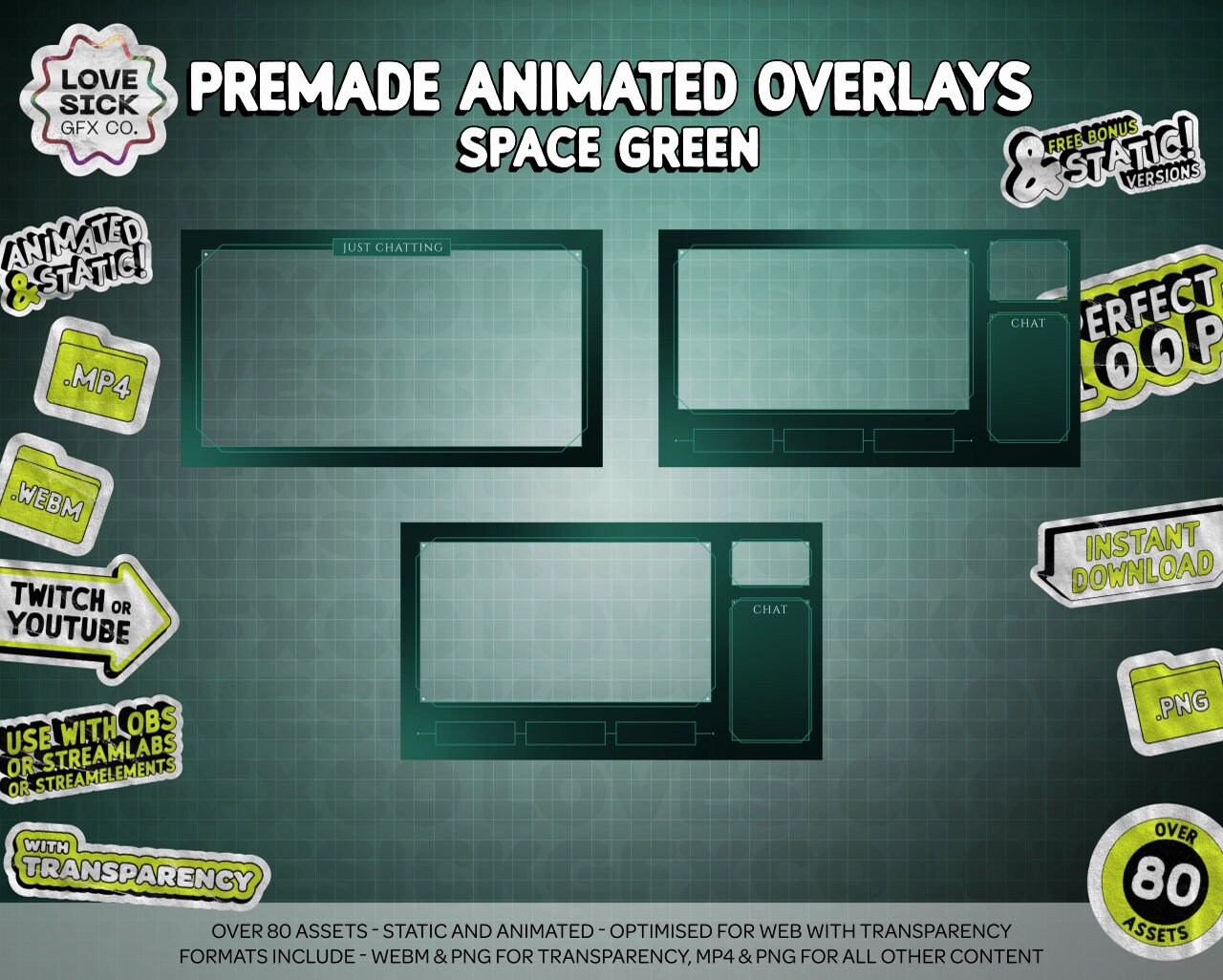 Space / Celestial Themed Streaming Overlay Package, Dark Theme ...