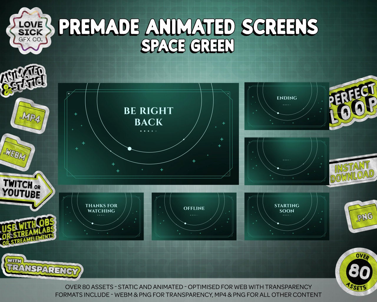 Space / Celestial Themed Streaming Overlay Package, Dark Theme ...