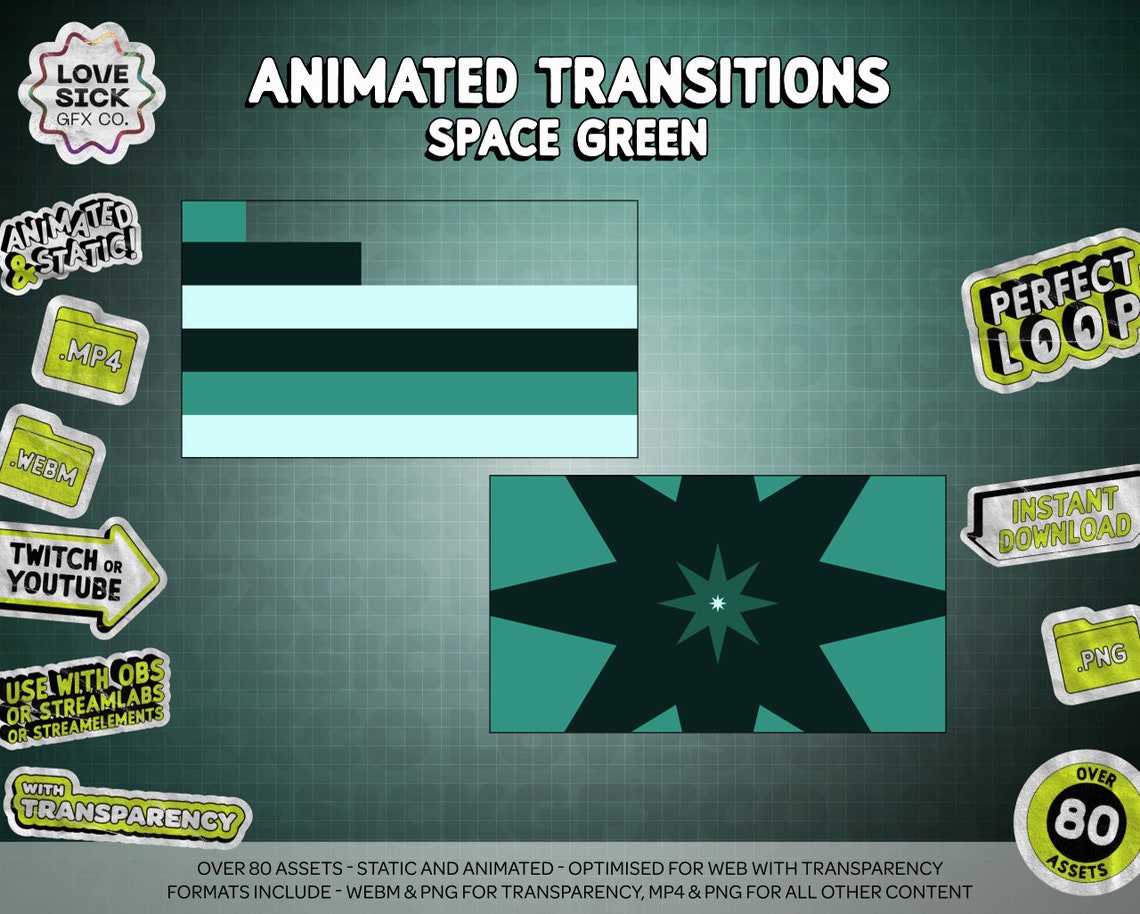 Space / Celestial Themed Streaming Overlay Package, Dark Theme ...