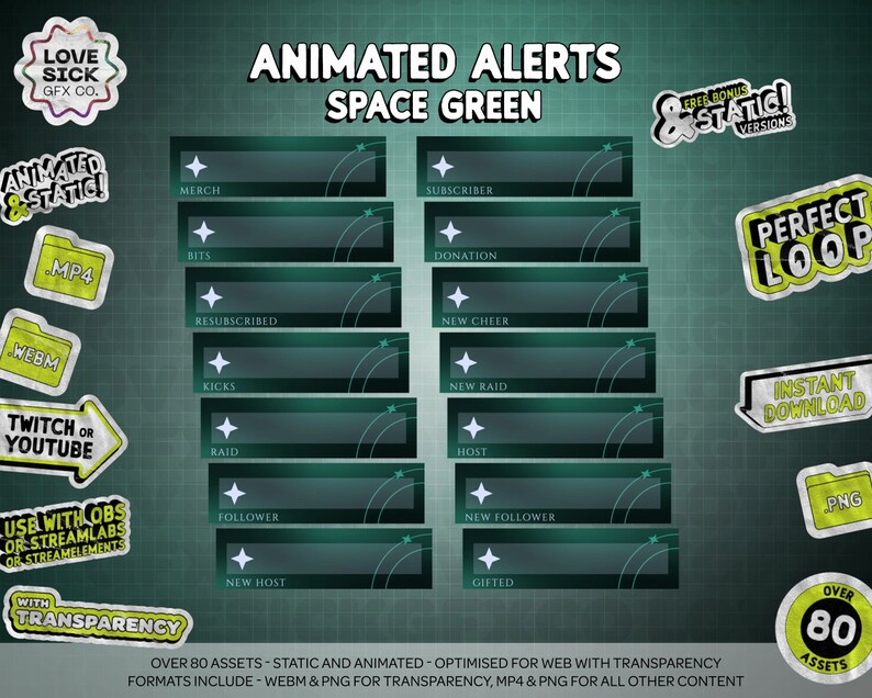 Space / Celestial Themed Streaming Overlay Package, Dark Theme ...