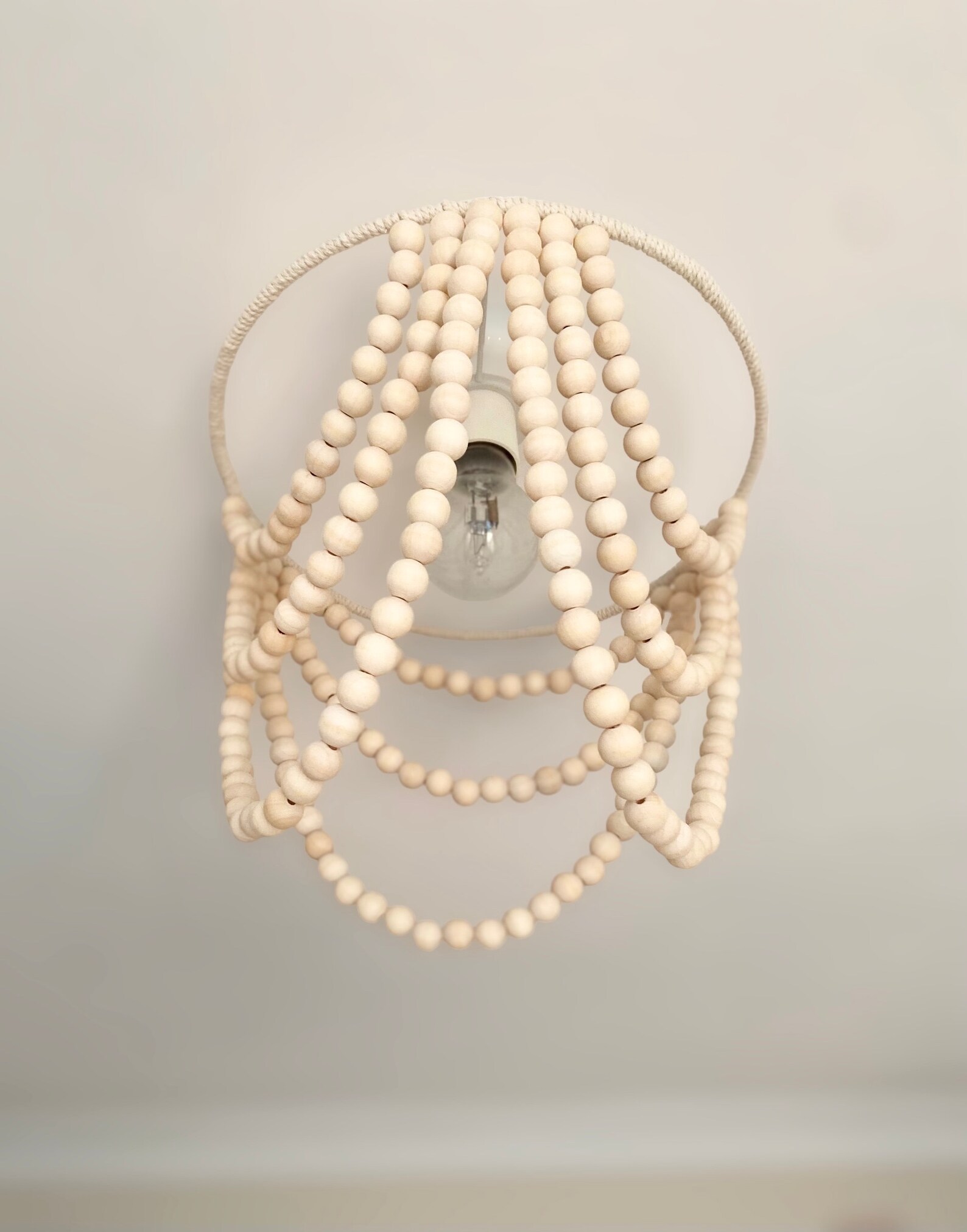 Elegant Wood Beaded Light Shade - Etsy