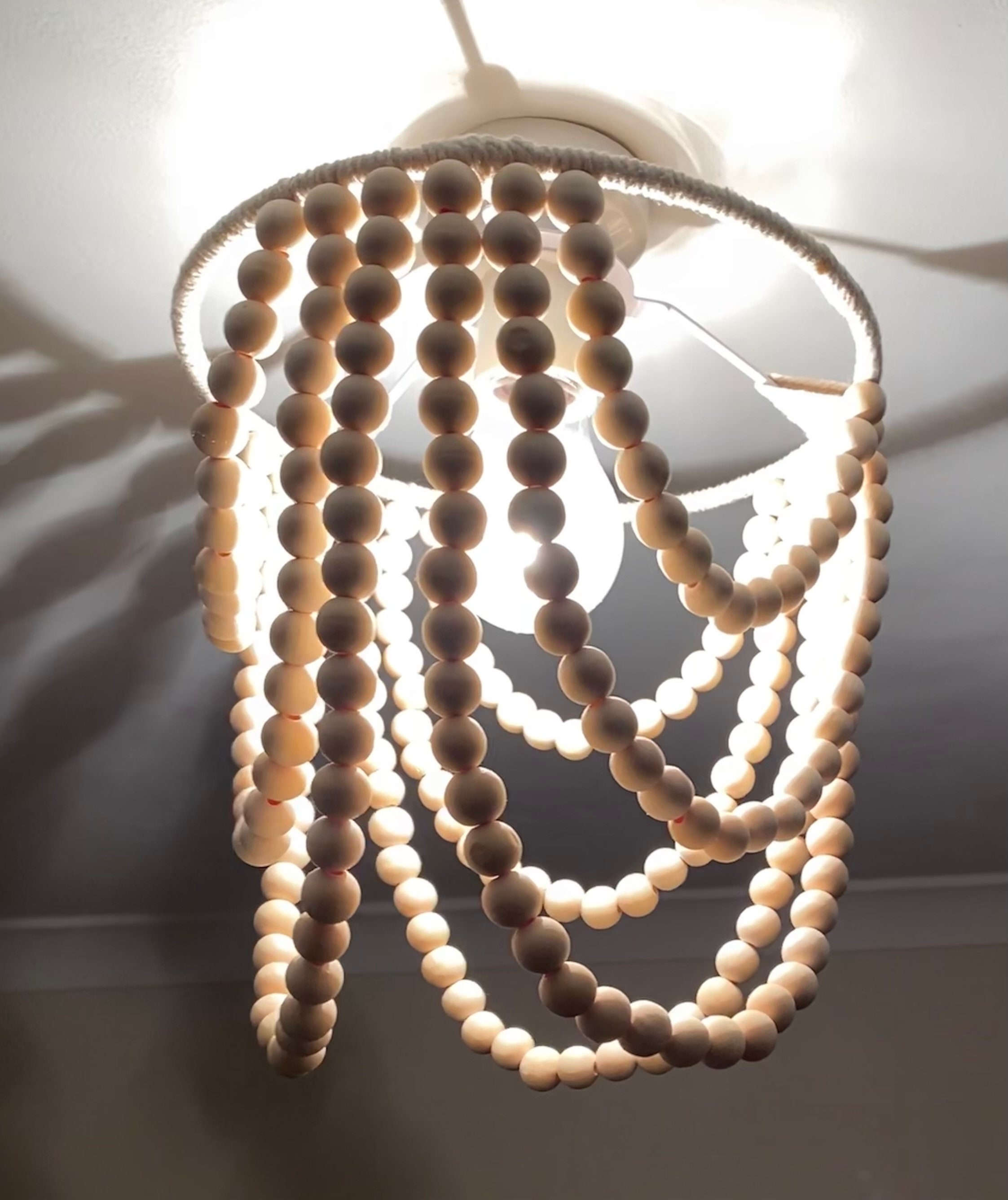 Elegant Wood Beaded Light Shade - Etsy