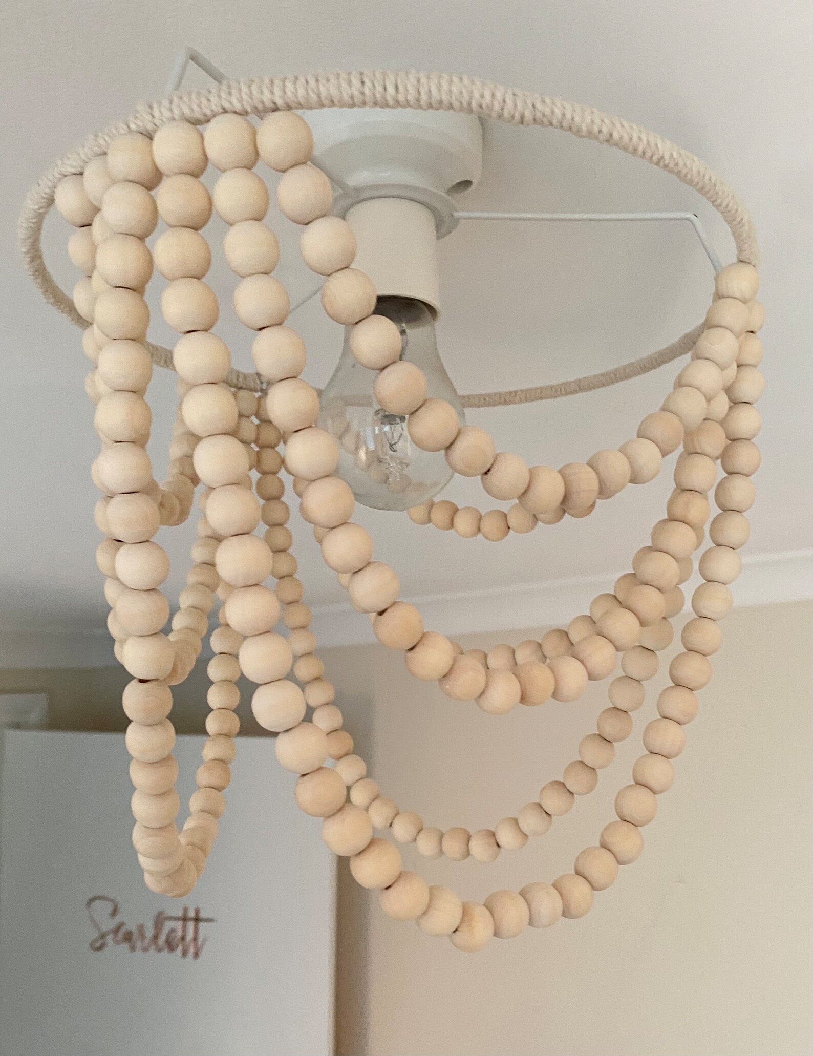 Elegant Wood Beaded Light Shade - Etsy