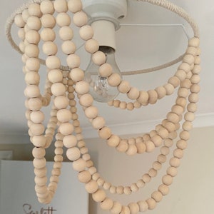 Elegant Wood Beaded Light Shade - Etsy