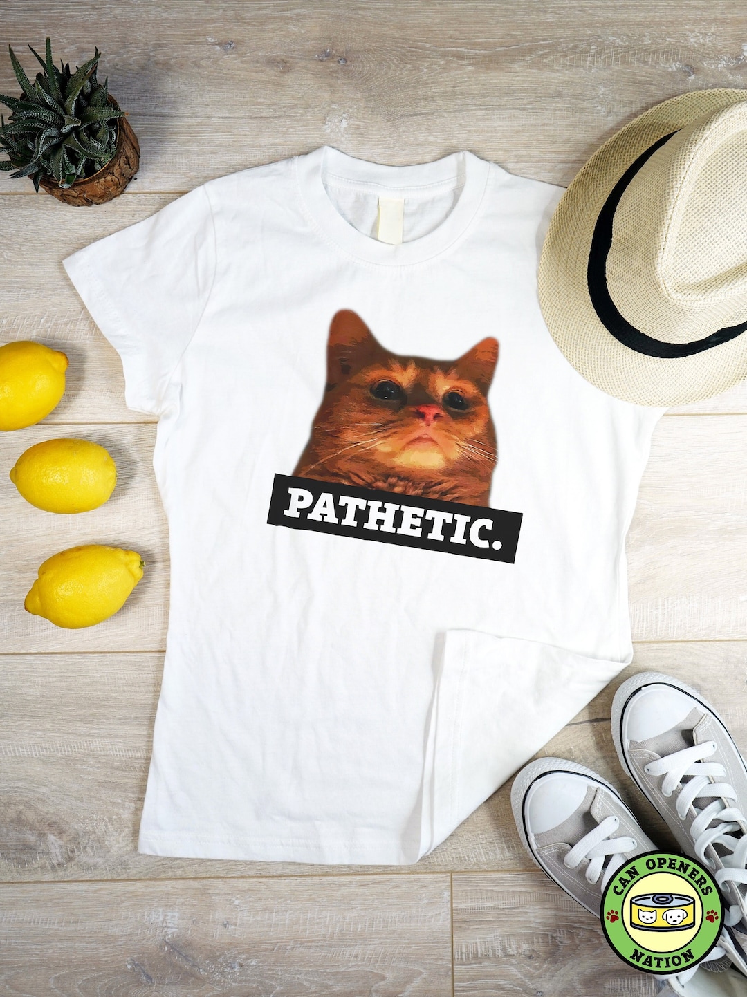 PATHETIC. Cat Meme Shirt for Women, Humorous Pet Meme T-shirt for Cat ...