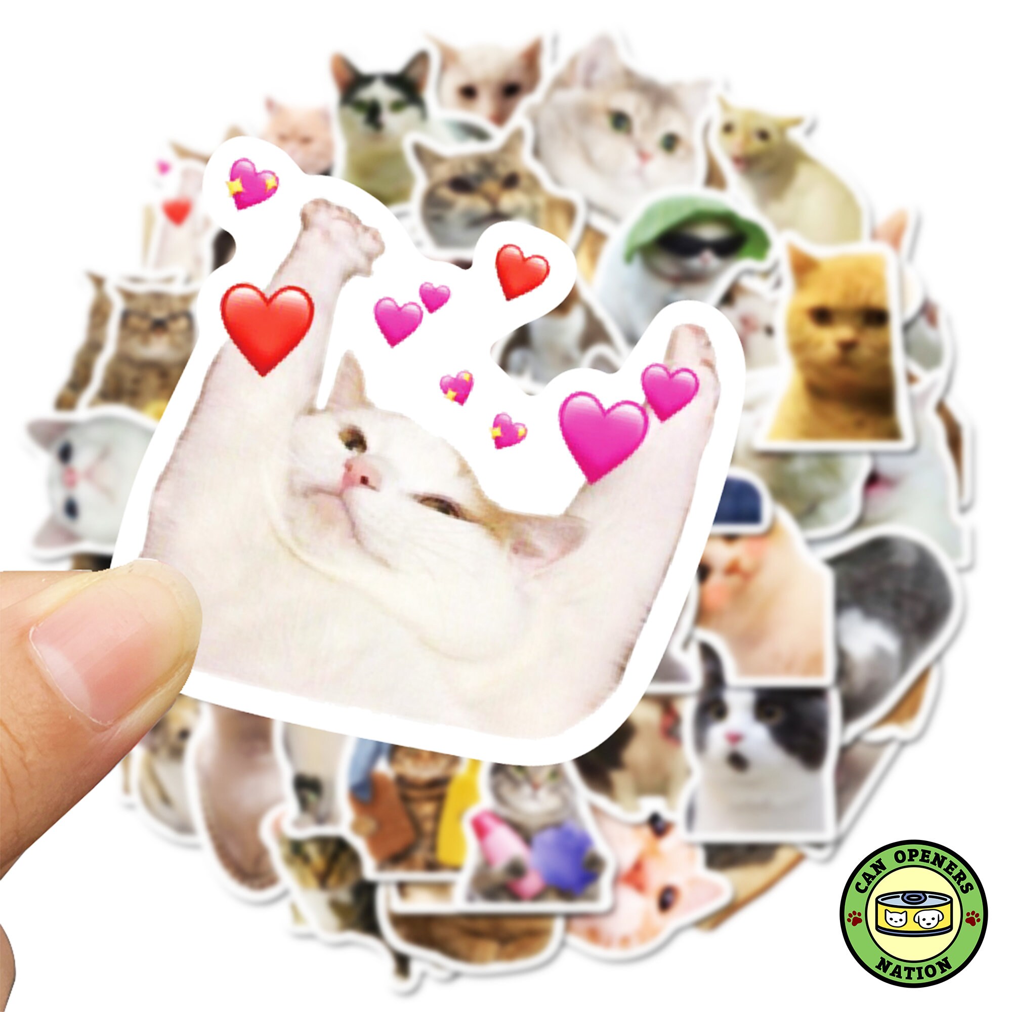 50PCS Cute Cat Stickers, Cat Meme Vinyl Waterproof Funny Decals, Cats ...