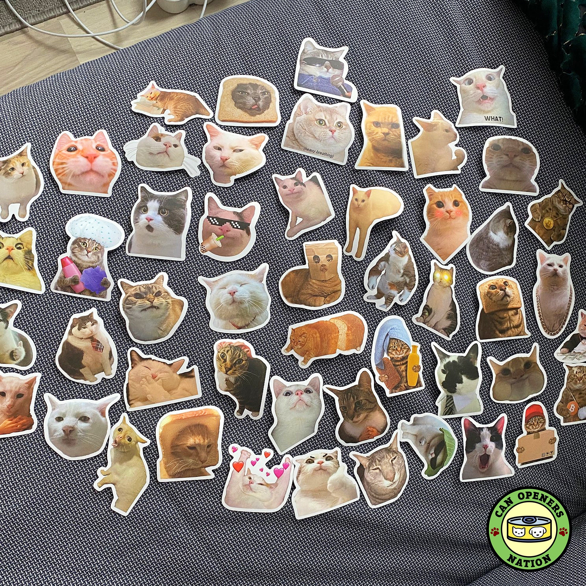 50PCS Cute Cat Stickers Cat Meme Vinyl Waterproof Funny - Etsy
