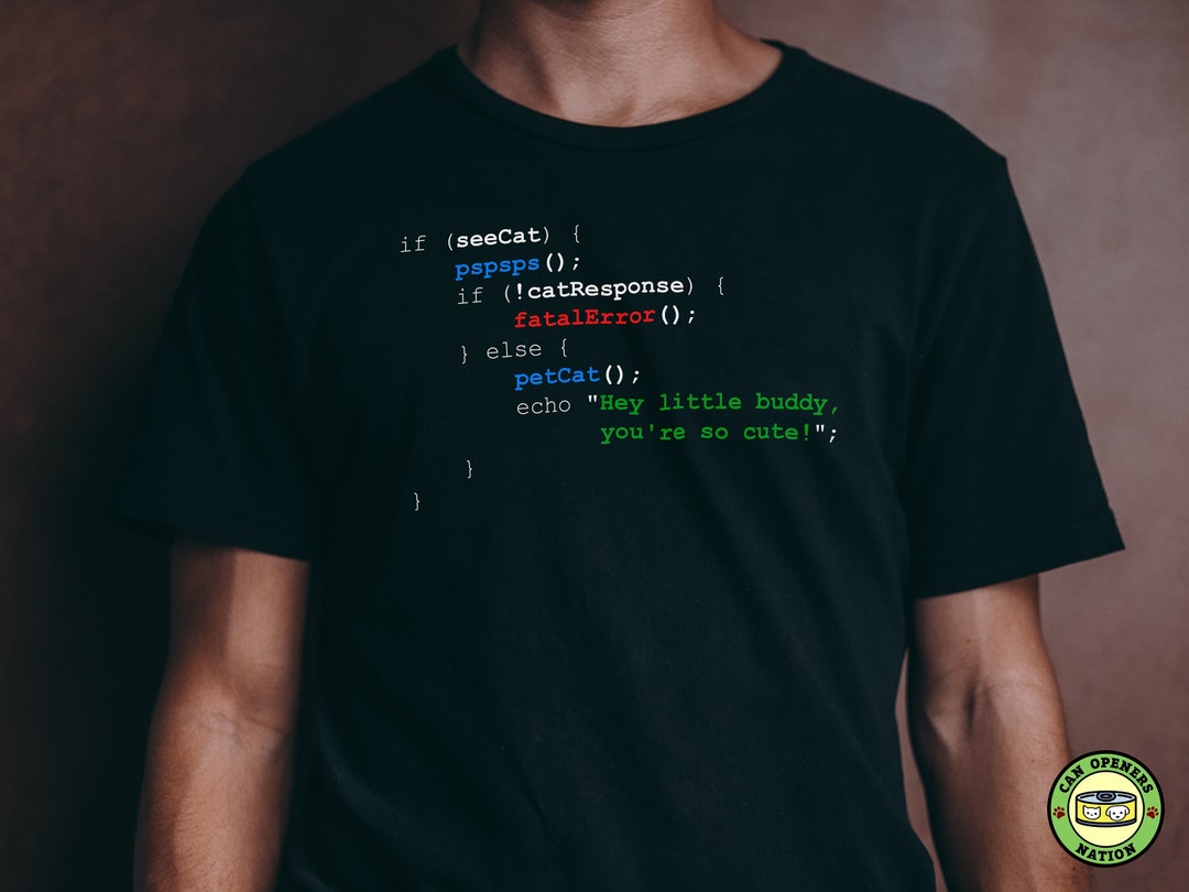 Cat Code Programming T-shirt for Cat Lovers, IT Geek Computer Science ...