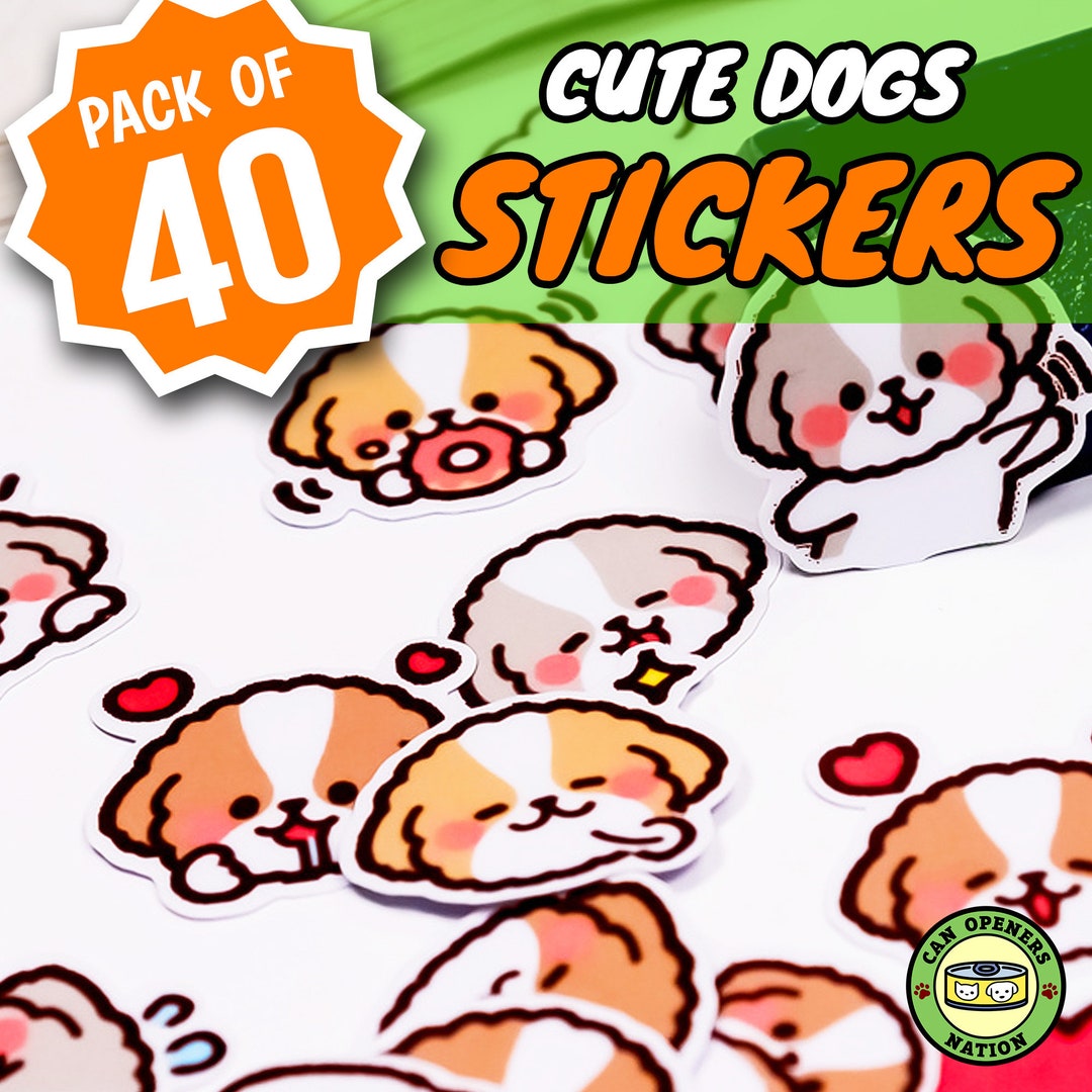 40 PCS Cute Kawaii DOGS Stickers, Puppy Meme Vinyl Waterproof Funny ...