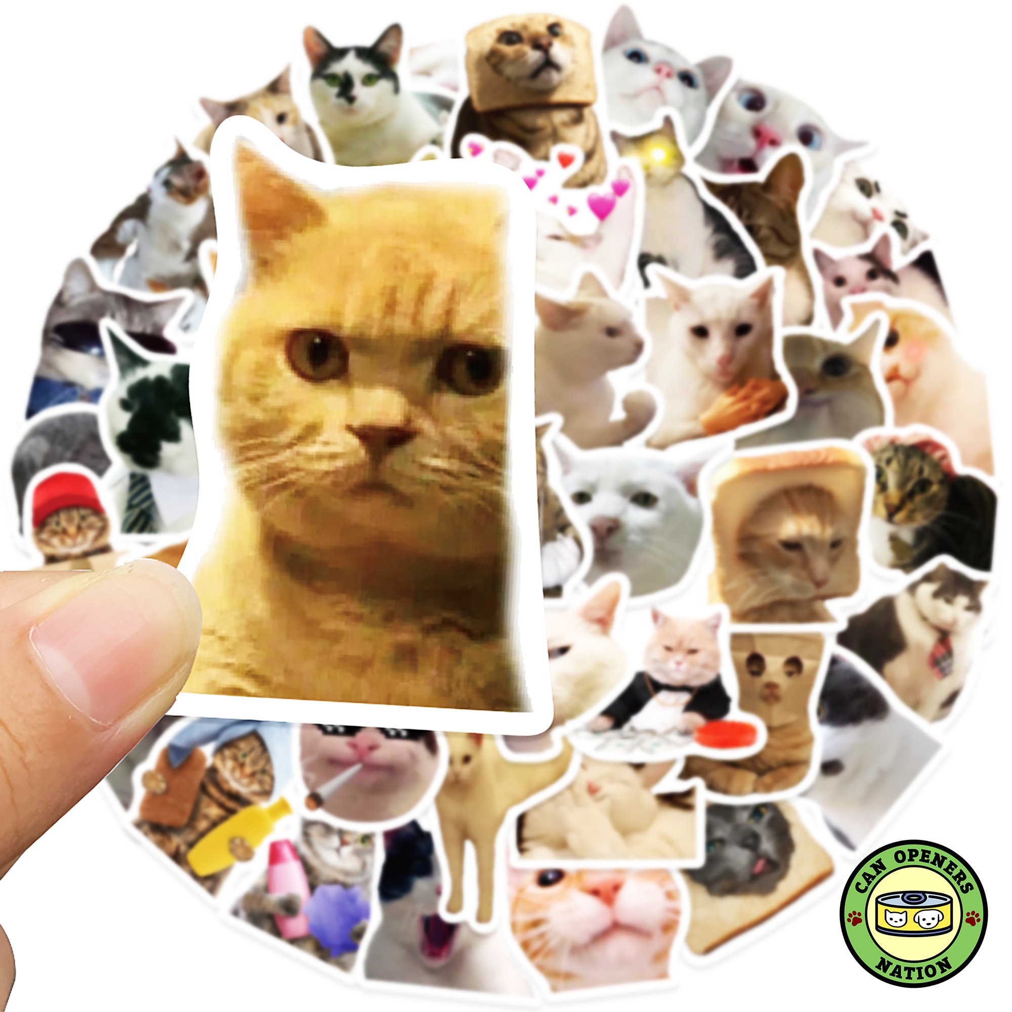 50PCS Cute Cat Stickers Cat Meme Vinyl Waterproof Funny - Etsy
