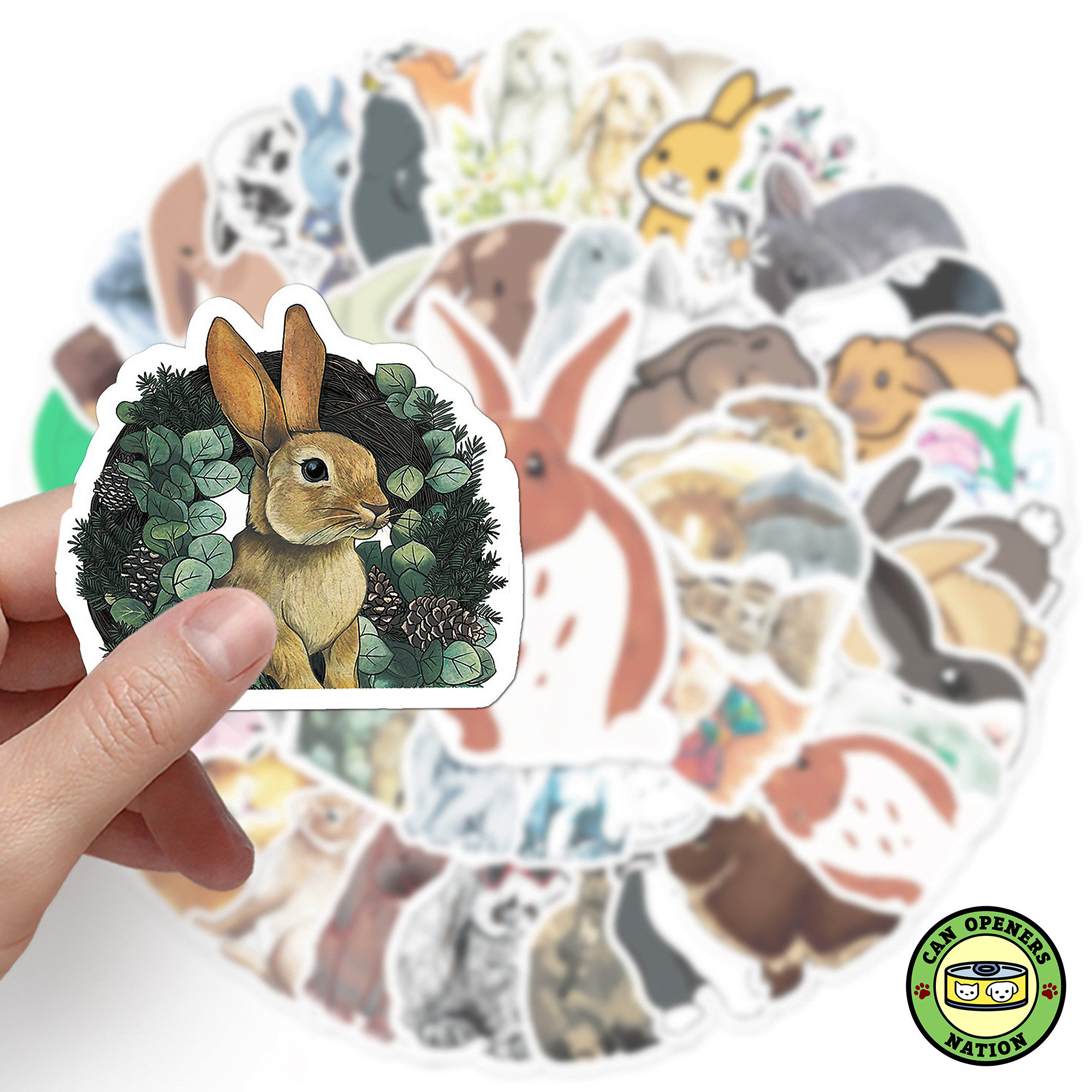 50 PCS Cute BUNNY Stickers, Kawaii Cartoon Meme Rabbit Die Cut Vinyl ...