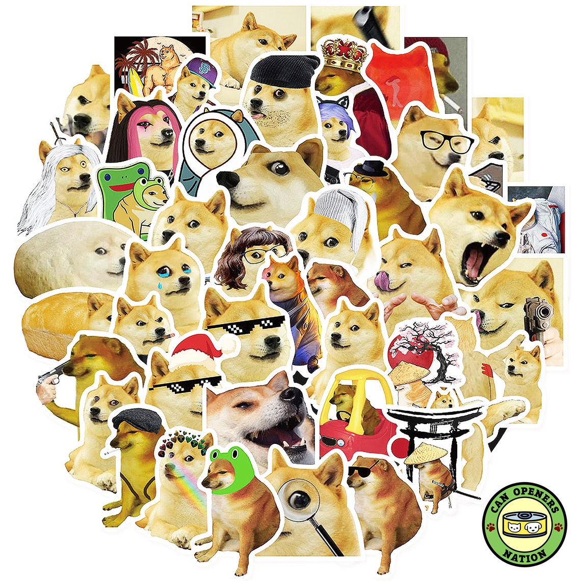 50PCS DOGE Stickers, Cute Dog Meme Vinyl Waterproof Funny Decals, Puppy ...