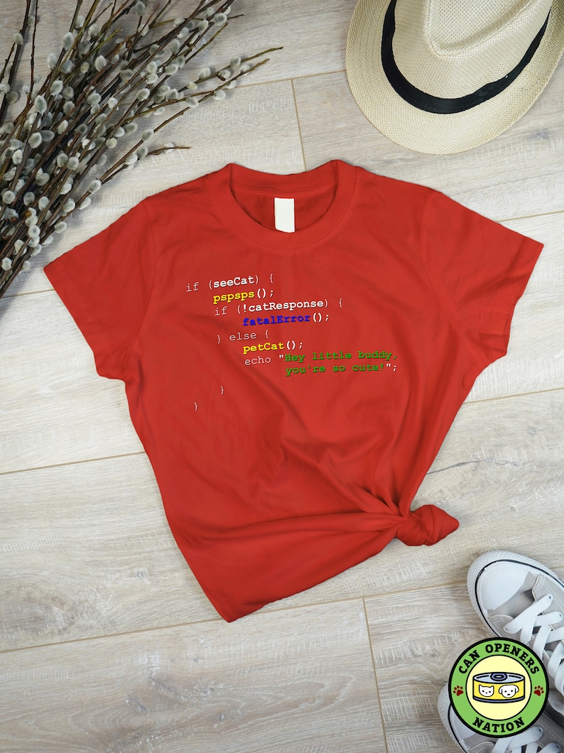Cat Code Programming T-shirt for Cat Lovers, IT Geek Computer Science ...