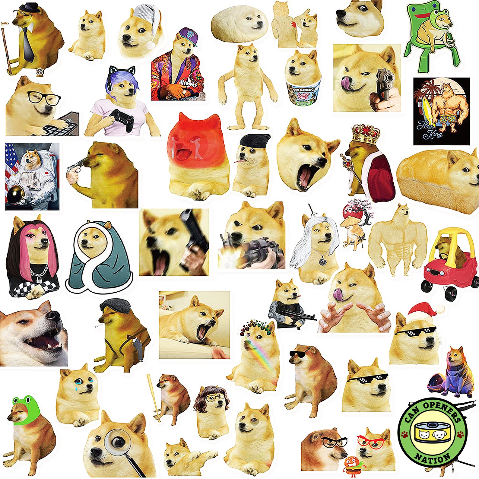 50PCS DOGE Stickers, Cute Dog Meme Vinyl Waterproof Funny Decals, Puppy ...