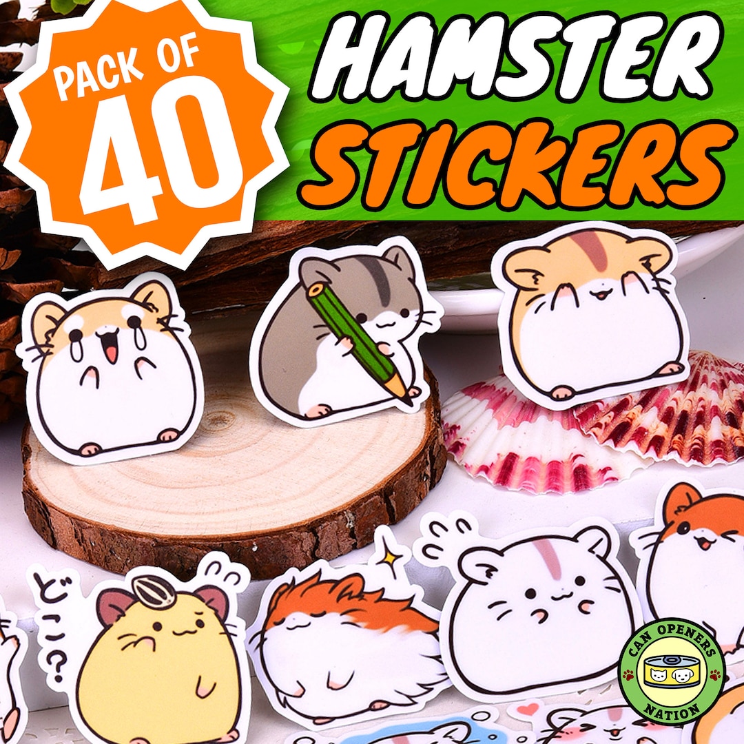 40PCS Cute HAMSTER Stickers, Kawaii Cartoon Meme Guinea Pig Die Cut ...