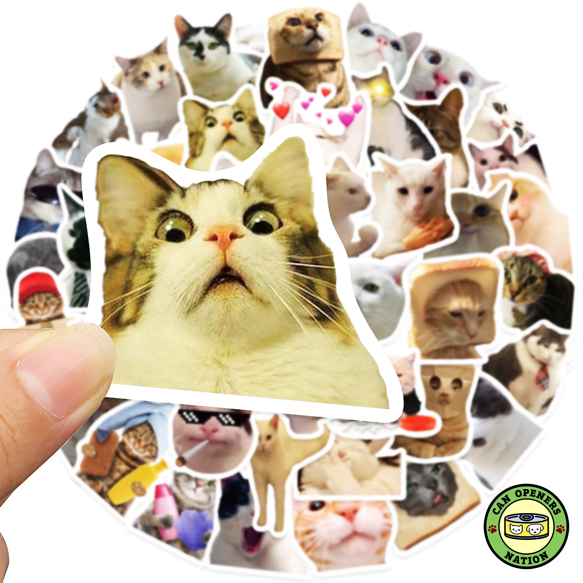 50PCS Cute Cat Stickers, Cat Meme Vinyl Waterproof Funny Decals, Cats ...
