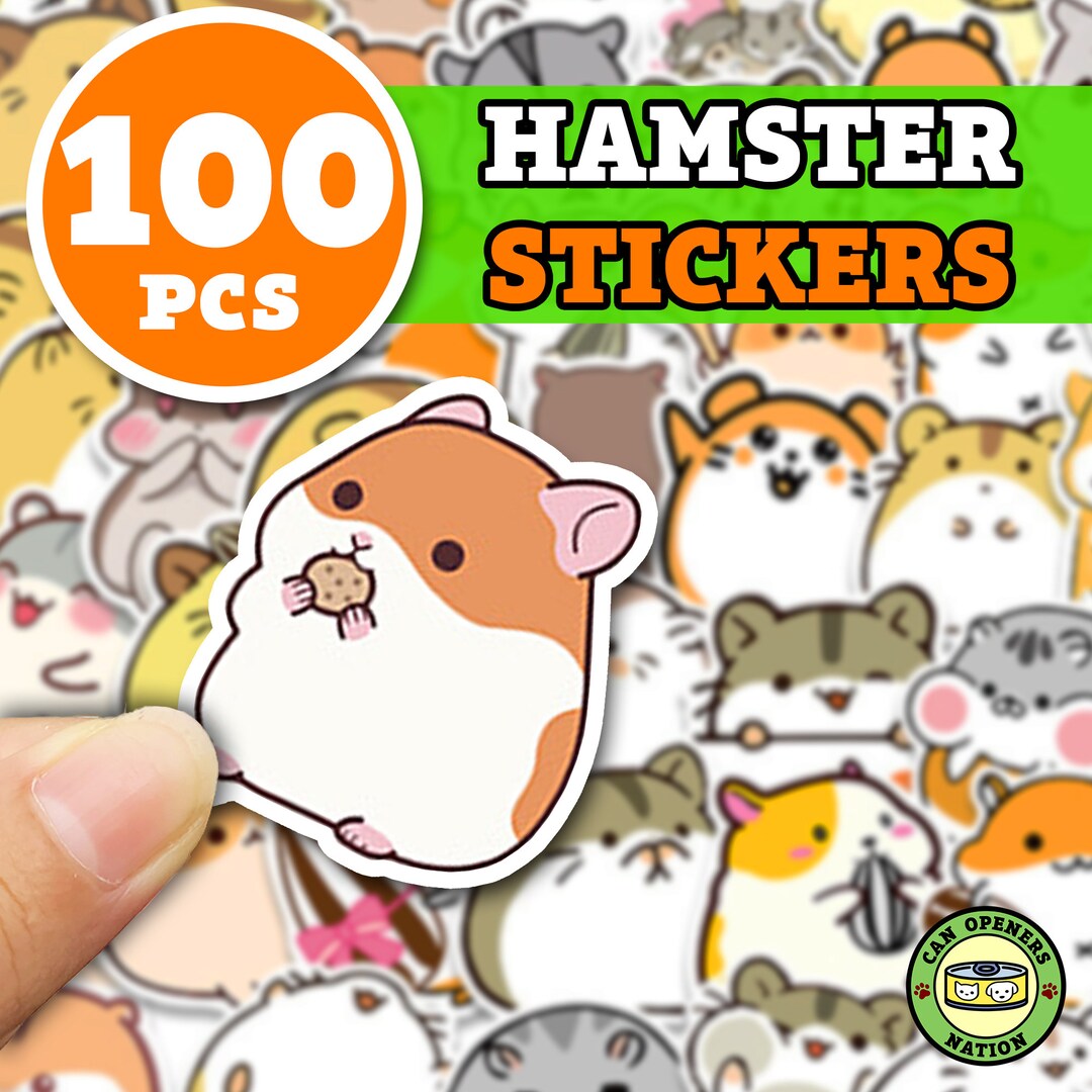 100PCS Cute Hamster Stickers, Kawaii Cartoon Meme Guinea Pig, Rat Die ...
