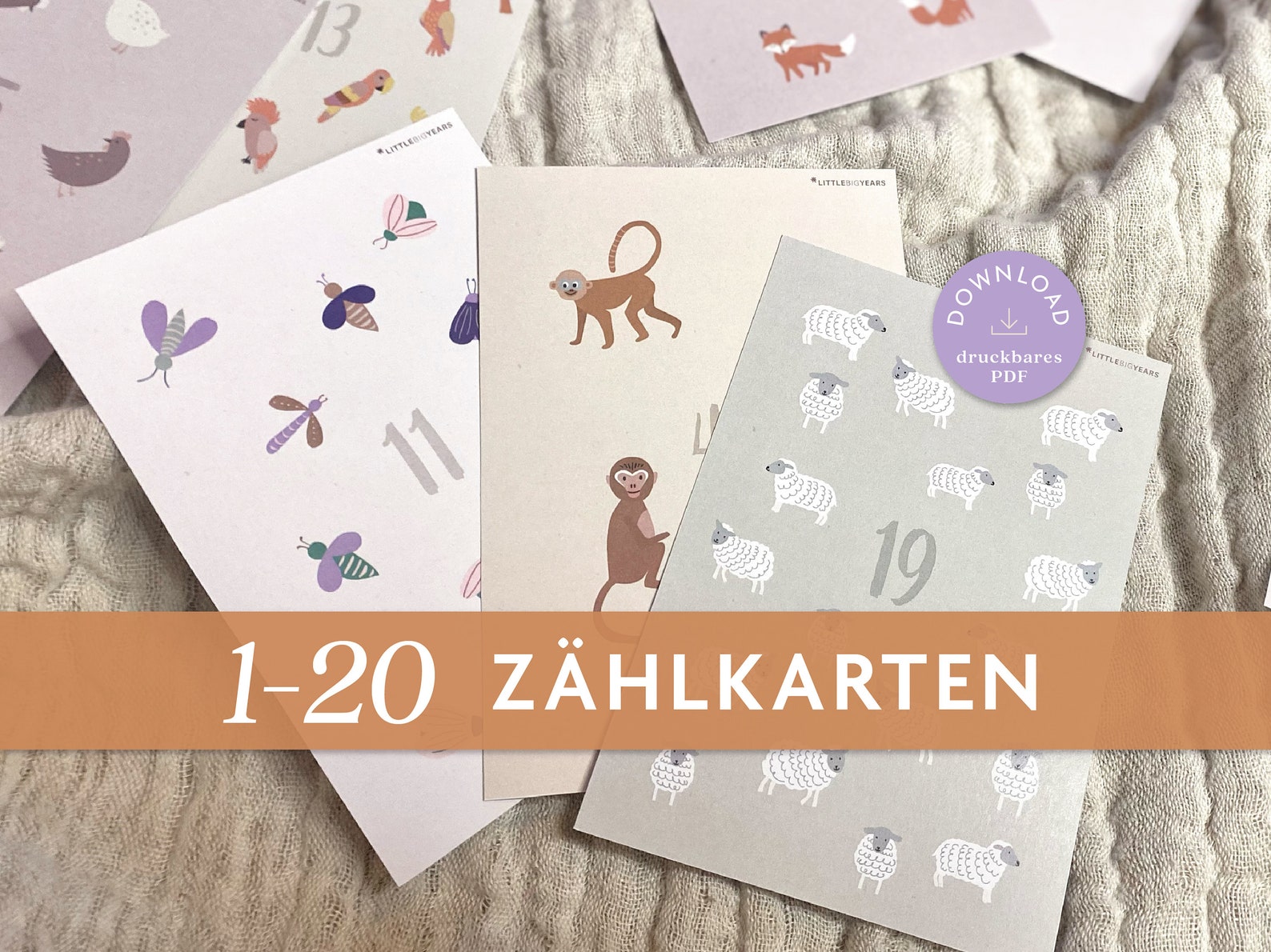 Counting Cards 1 - 20 for Children | Learn Counting Playfully | PDF to ...