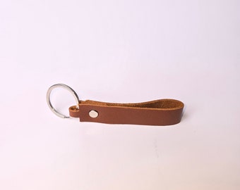 Leather Loop Accent Keychain - Etsy UK