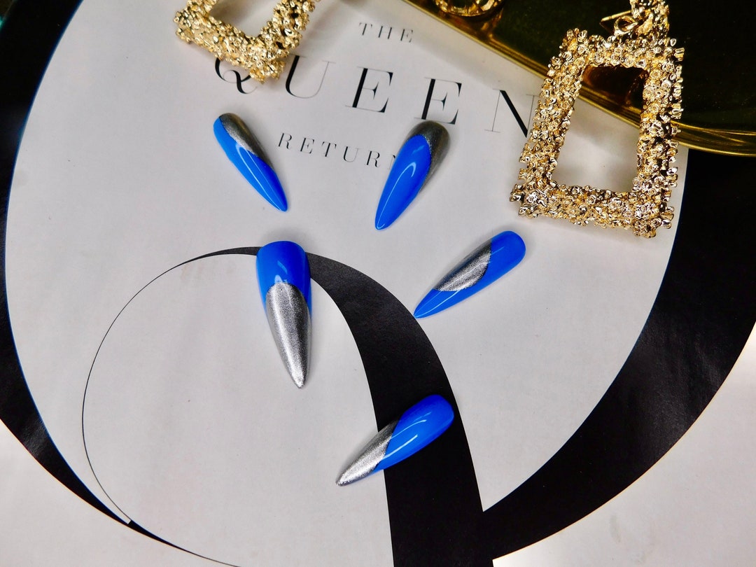 Blue Bandit Nail Set - Etsy