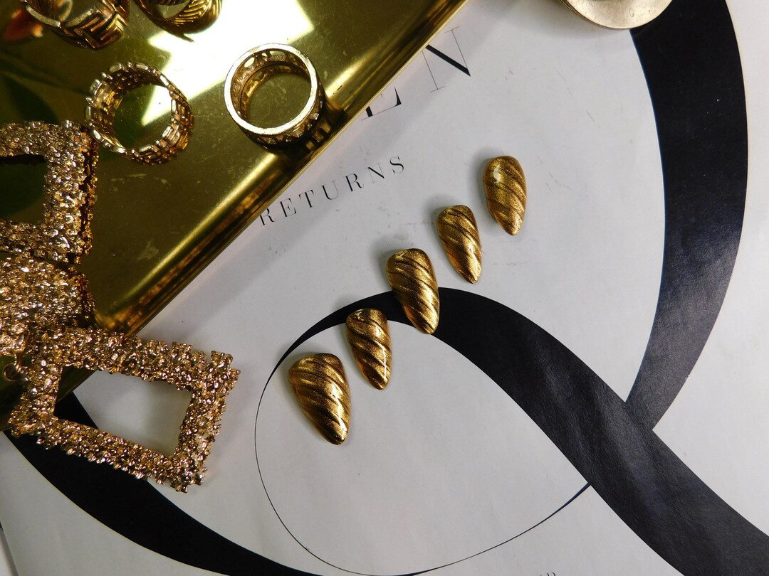 Gold Metal Nail Set - Etsy