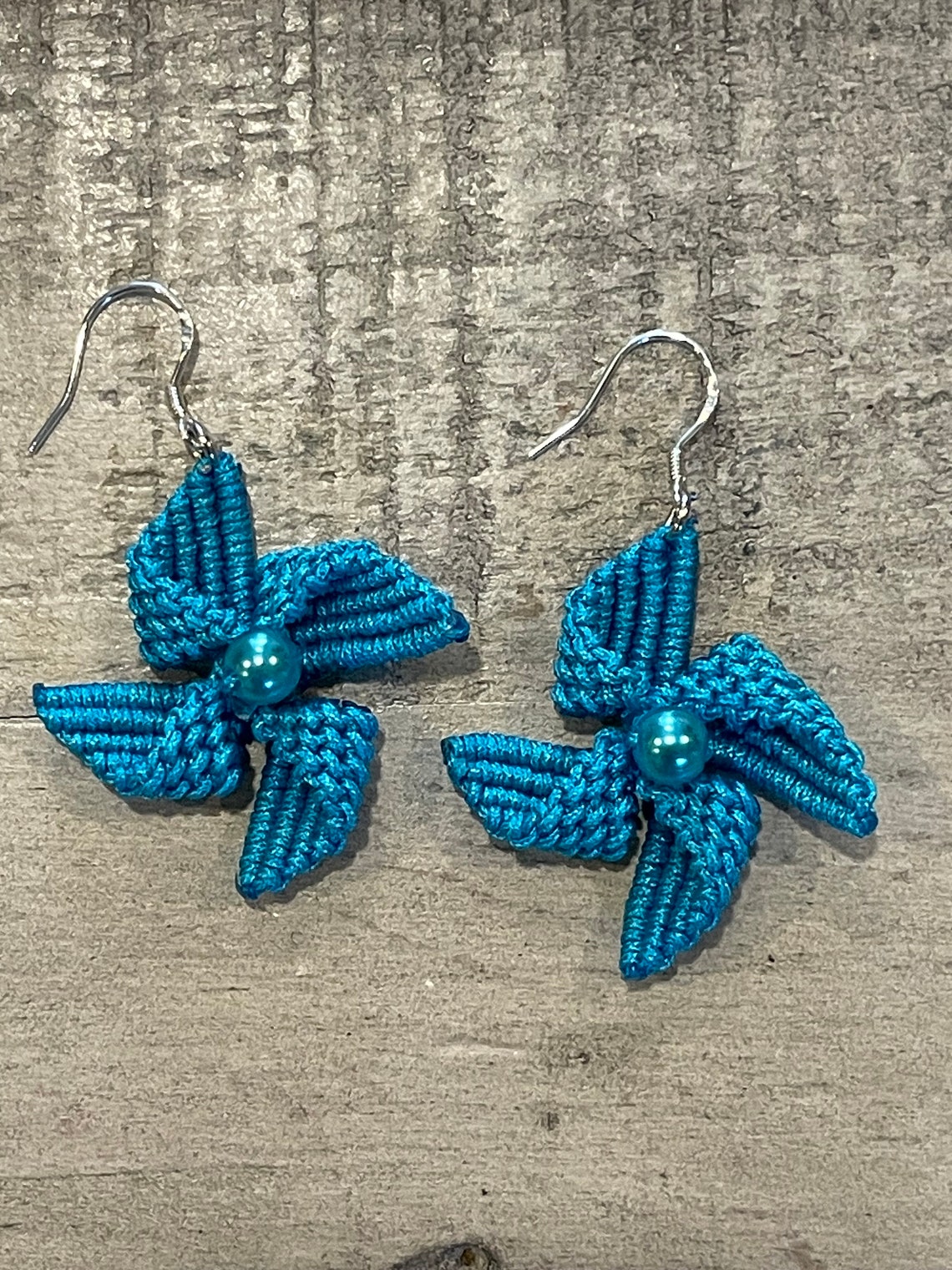 Micro Macrame Pinwheel Earrings - Etsy