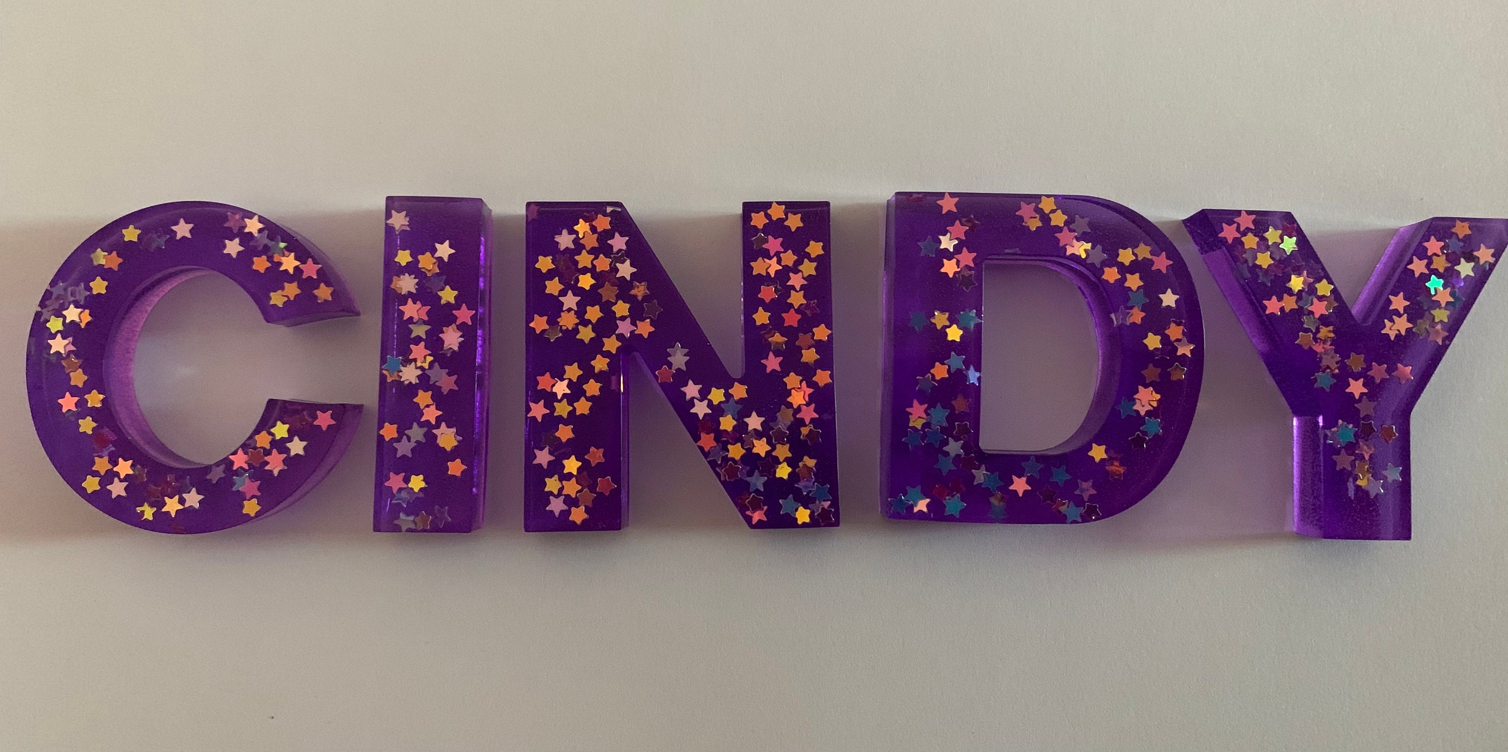Resin Name Letters - Personalised - Individual Letters - Light up ...